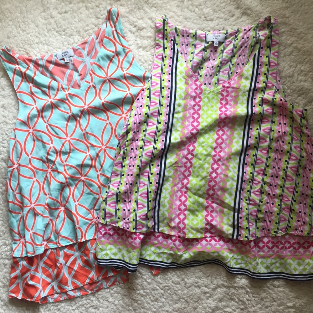 Crown & Ivy V Neck Layered Tiered Tank Bundle - Gem